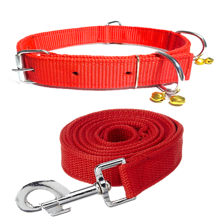 ALCAZAR Nylon Dog Belt Combo of Ghungroo Collar with Leash, Dog ...